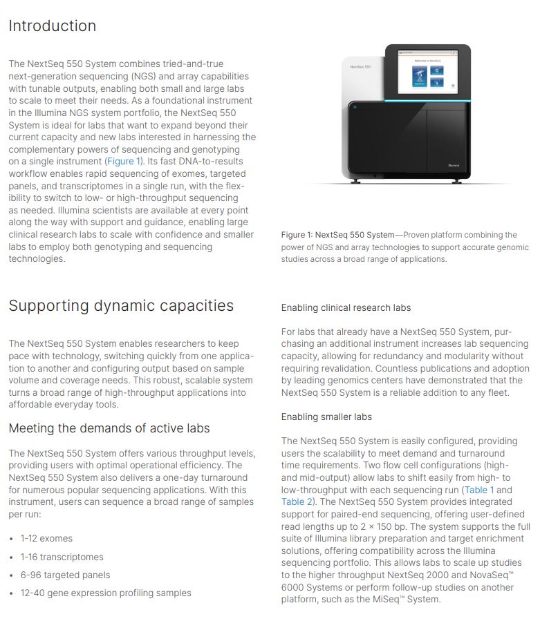 Illumina NextSeq 550 RNA/DNA Array scanning – supplymed.co.uk